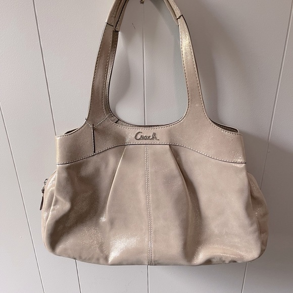 Coach | Bags | Coach Shimmer Gold Large Shoulder Bag | Poshmark